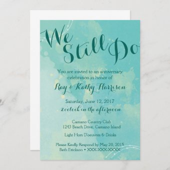 We Still Do Wedding Anniversary Invitation | Zazzle