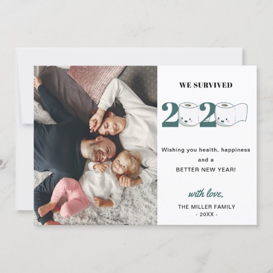 we survived 2020 Happy New year photo card | Zazzle.com