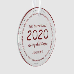We Survived 2020 Name Acrylic Ornament | Zazzle