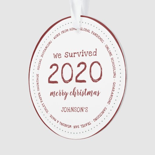We Survived 2020 Name Acrylic Ornament | Zazzle