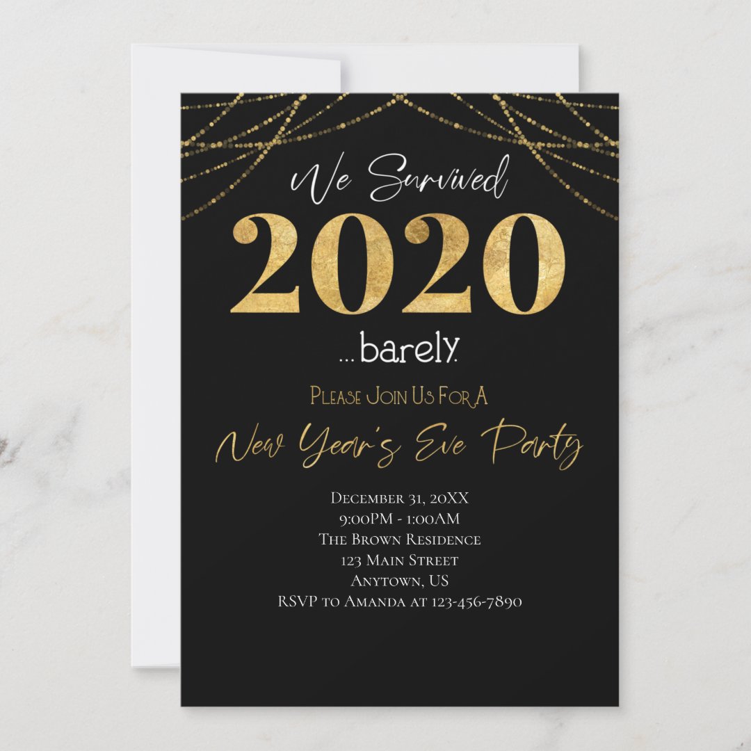 We Survived 2020 New Year's 2021 Invitation | Zazzle
