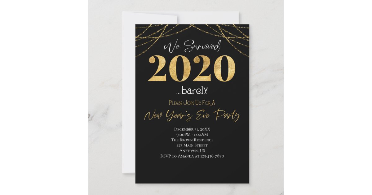 We Survived 2020 New Year's 2021 Invitation | Zazzle