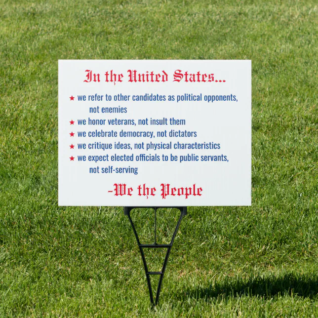 We the People Democracy Political Yard Sign | Zazzle