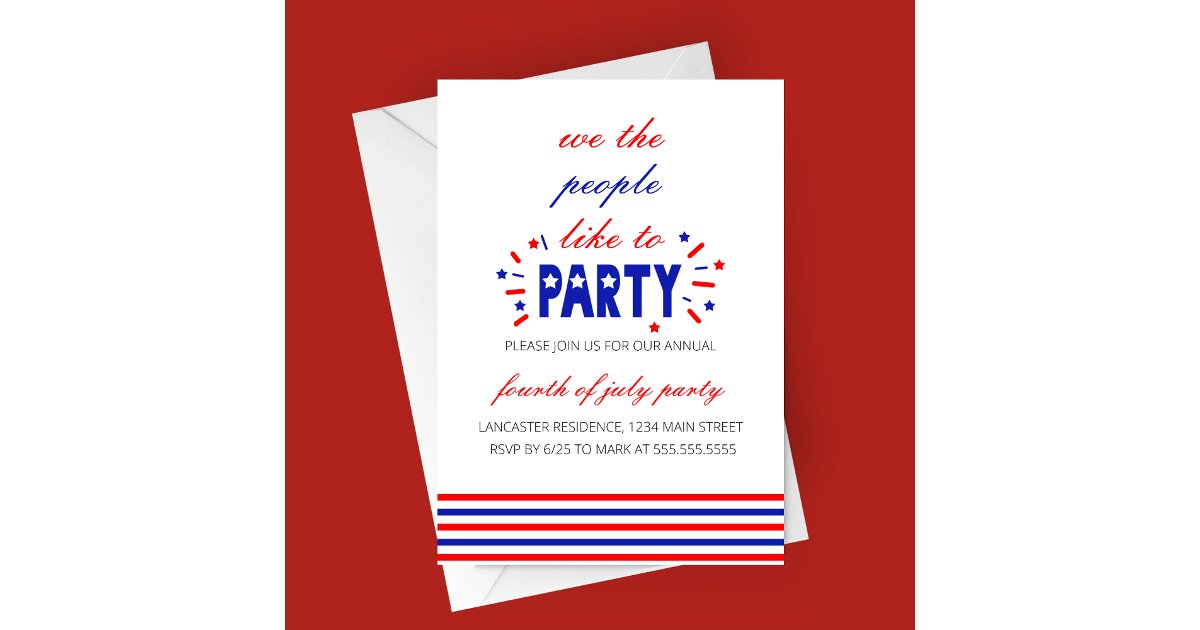 We the People Like to Party Invitation | Zazzle