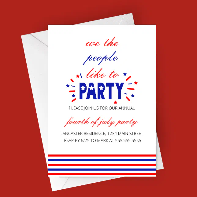 We the People Like to Party Invitation | Zazzle