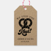 We Tied The Knot Pretzel Wedding Tag | Zazzle