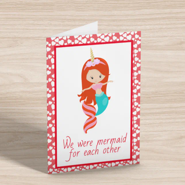 We were Mermaid For Each Other Valentine's Day Card | Zazzle