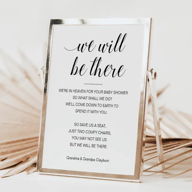 We Will Be There Memorial Seat Names Baby Shower Poster | Zazzle