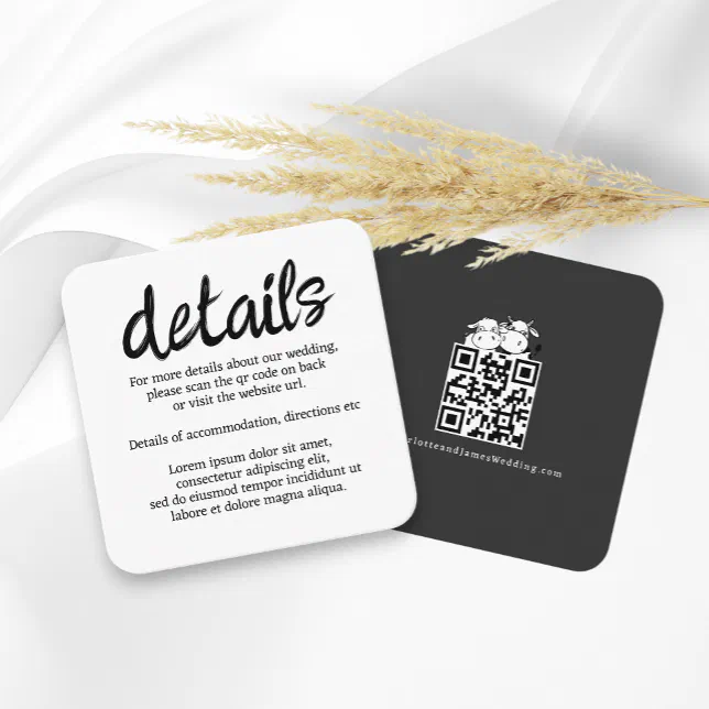 We Will Say I Moo Cow Wedding QR Code Enclosure Card | Zazzle