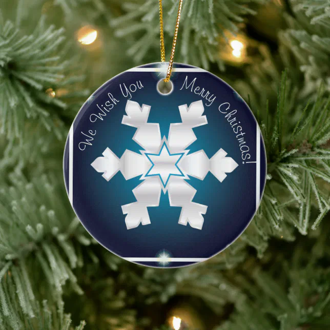 We Wish You a Merry Christmas! Happy New Year Ceramic Ornament | Zazzle