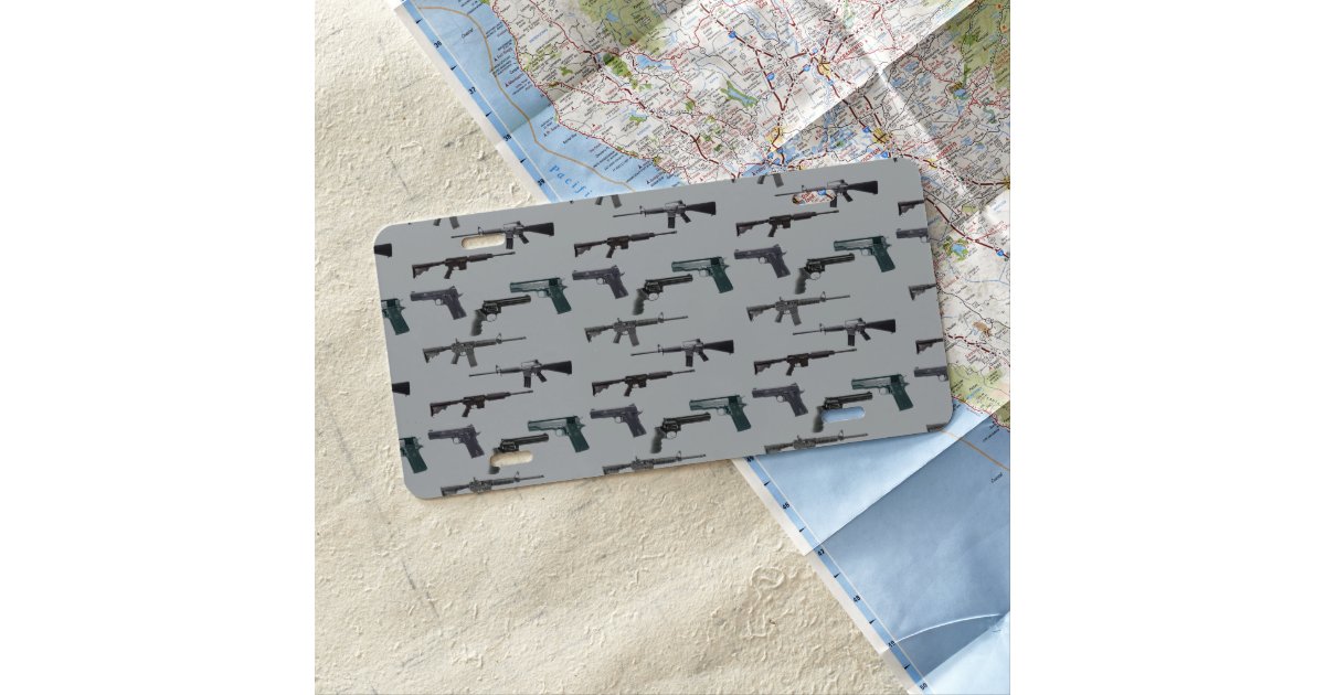 Weapons Collage License Plate | Zazzle
