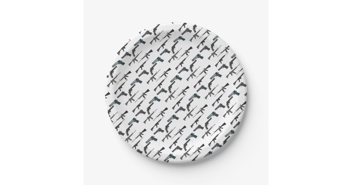 Weapons Collage Paper Plates | Zazzle
