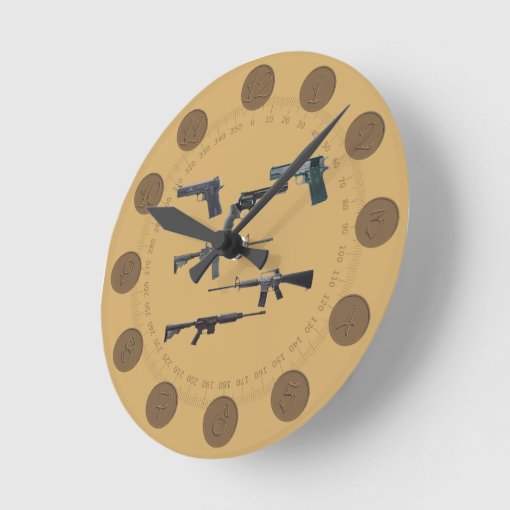 Weapons Collage Wall Clock | Zazzle