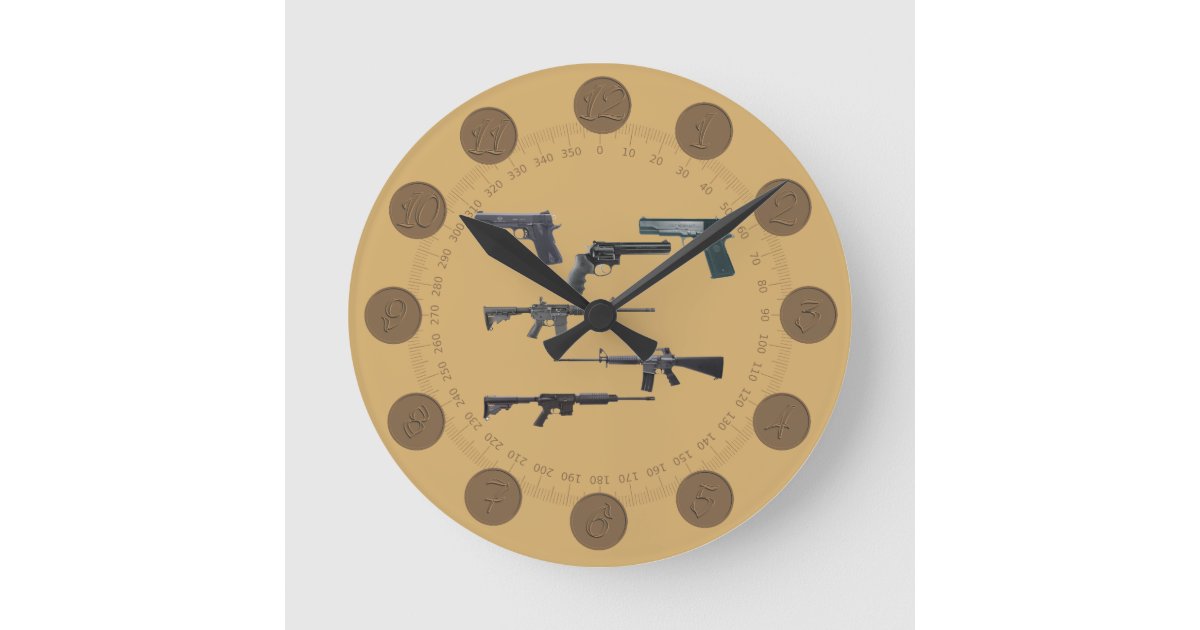 Weapons Collage Wall Clock | Zazzle
