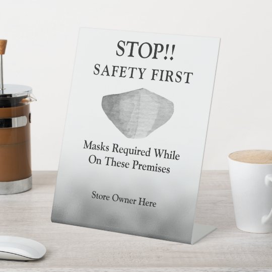 Wear a Face Mask Gray Business Pedestal Sign | Zazzle.com