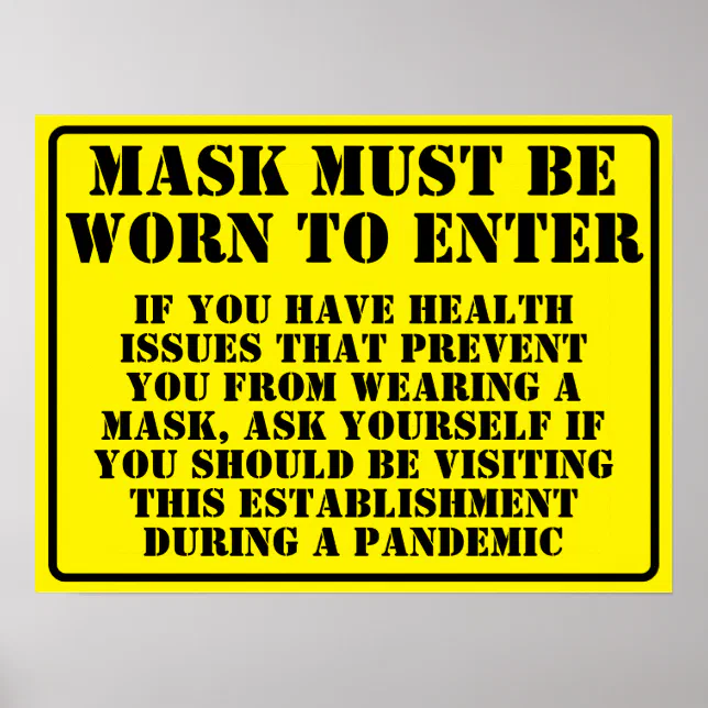 Wear A Mask Message Poster | Zazzle