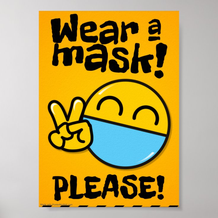 Wear face mask poster | Zazzle