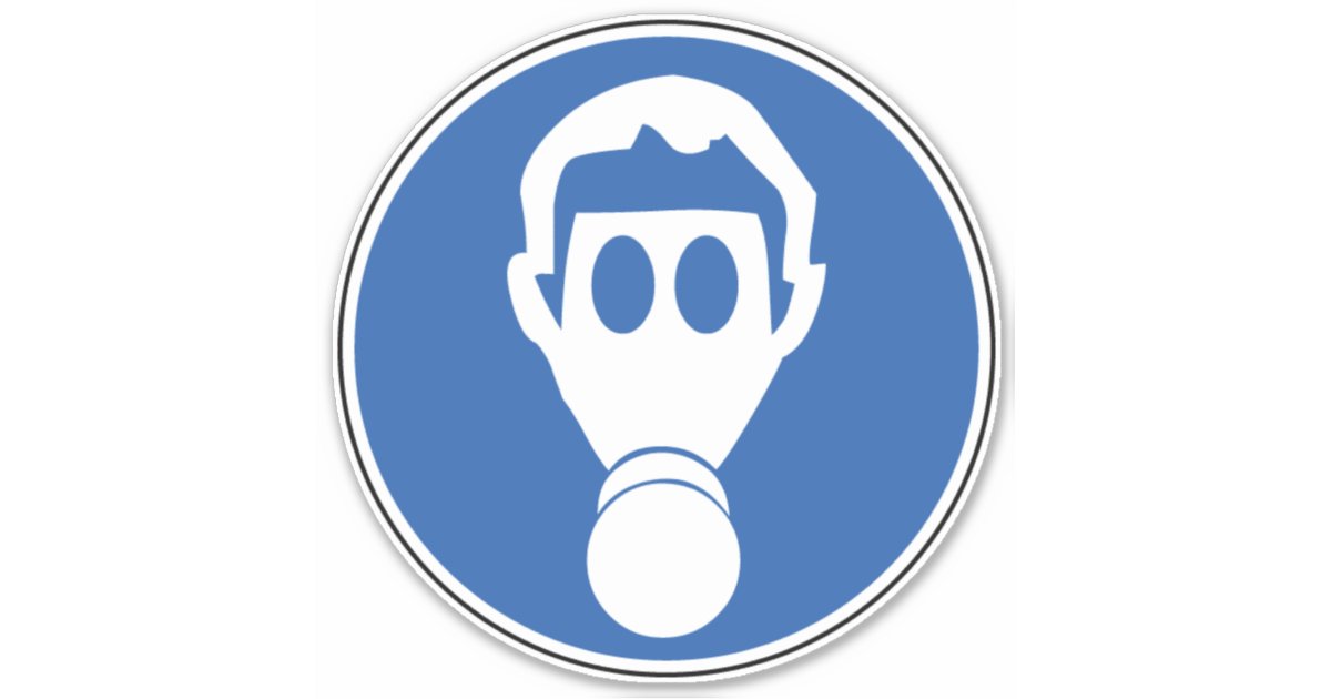 Wear Respiratory Protection Hazard Symbol Label | Zazzle