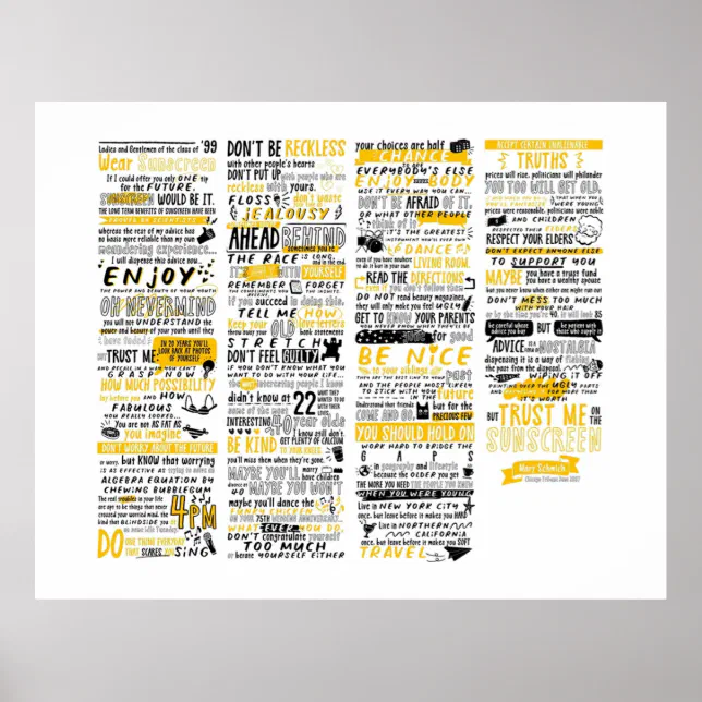 Wear Sunscreen Poster | Zazzle