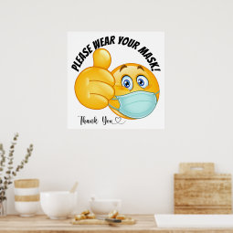 WEAR YOUR MASK POSTER | Zazzle