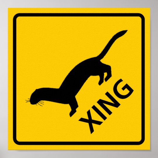 Weasel / Ferret Crossing Highway Sign | Zazzle.com