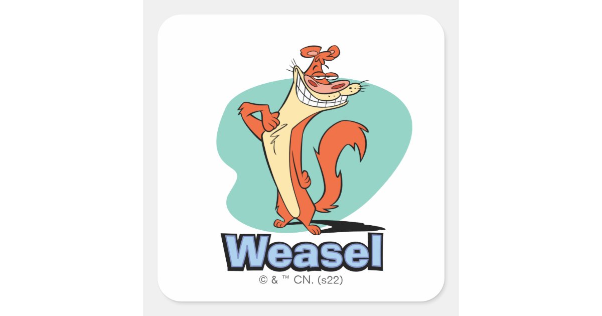 Weasel Proud Character Graphic Square Sticker | Zazzle