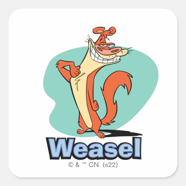 Weasel Proud Character Graphic Square Sticker | Zazzle