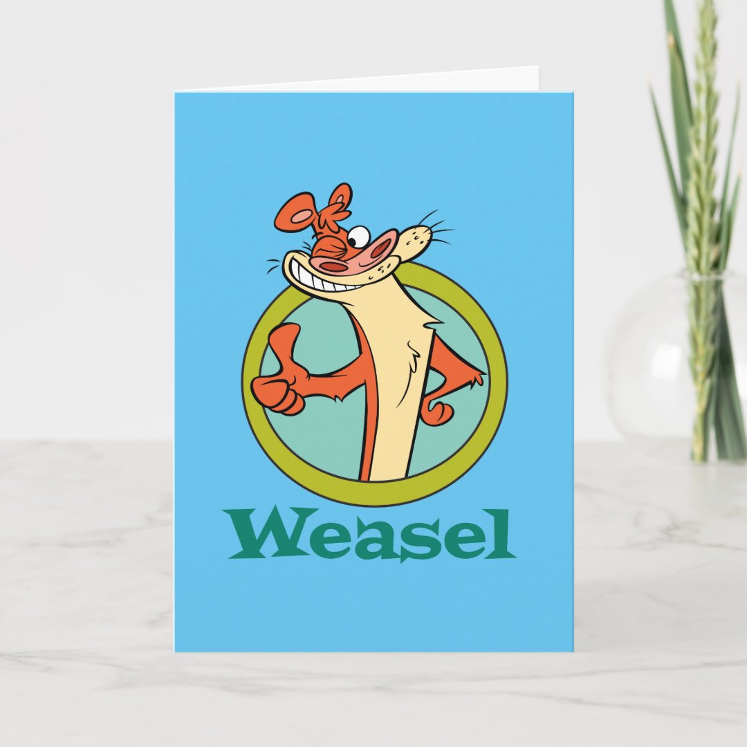 Weasel Thumbs Up Character Graphic Card | Zazzle