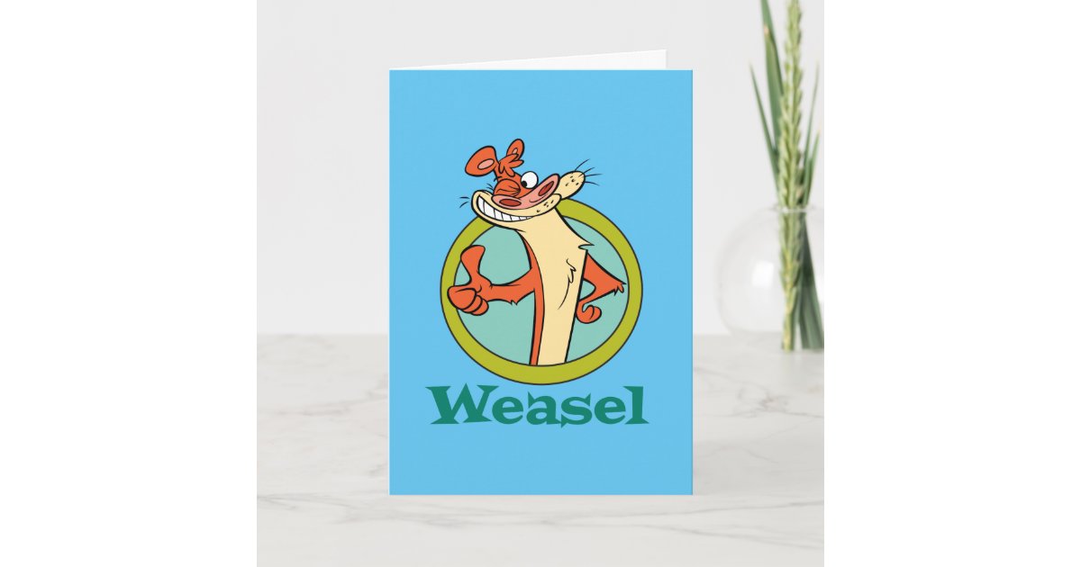 Weasel Thumbs Up Character Graphic Card | Zazzle