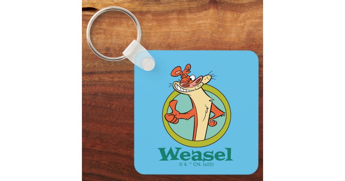 Weasel Thumbs Up Character Graphic Keychain | Zazzle