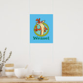 Weasel Thumbs Up Character Graphic Poster | Zazzle