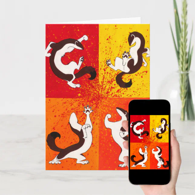 "Weasel War Dance" Greeting Card | Zazzle
