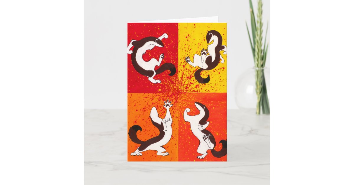 "Weasel War Dance" Greeting Card | Zazzle