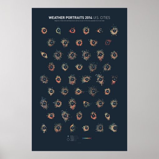 Weather Portraits 2014: U.S. Cities Poster | Zazzle