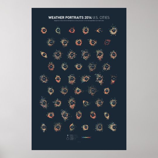 Weather Portraits 2014: U.S. Cities Poster | Zazzle.com