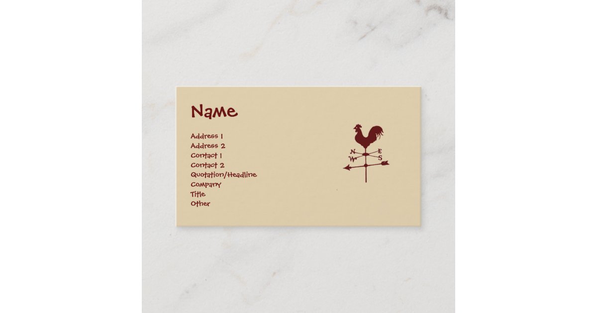 Weather Vane Business Card | Zazzle