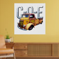 Weathered antique cab over engine delivery truck poster | Zazzle
