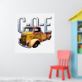 Weathered antique cab over engine delivery truck poster | Zazzle