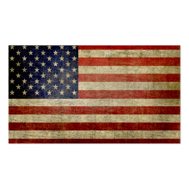 Weathered, distressed American Flag Business Cards