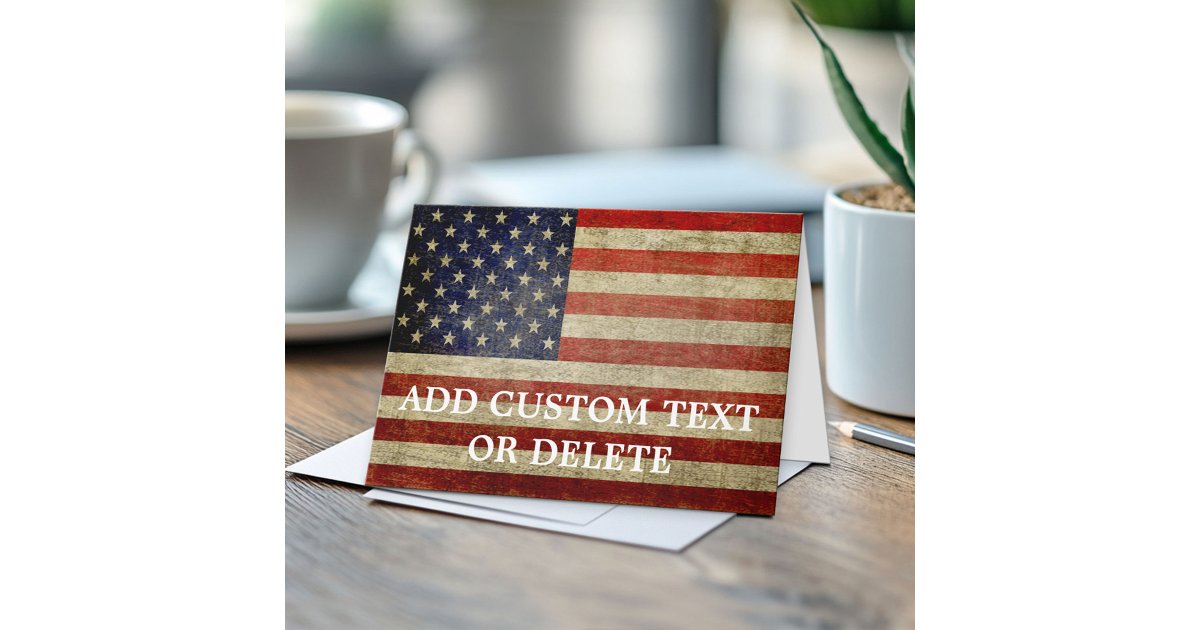 Weathered, distressed American Flag Card | Zazzle
