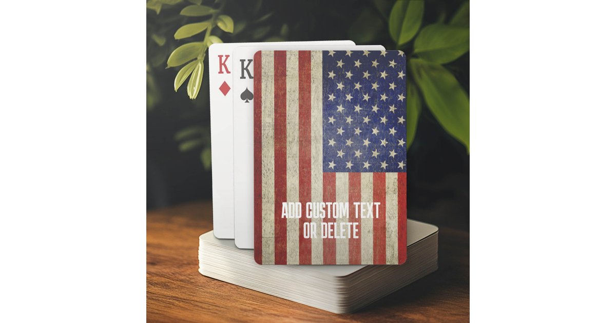 Weathered, distressed American Flag Poker Cards | Zazzle