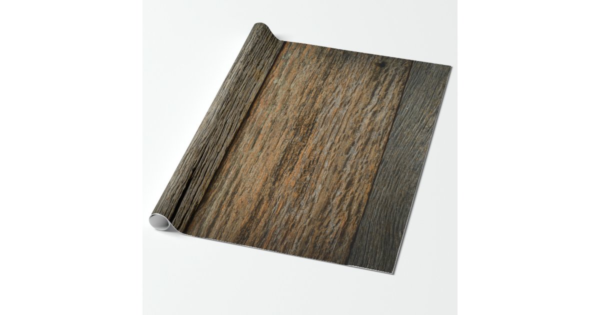 Weathered Rustic Barn Wood Boards Wrapping Paper | Zazzle