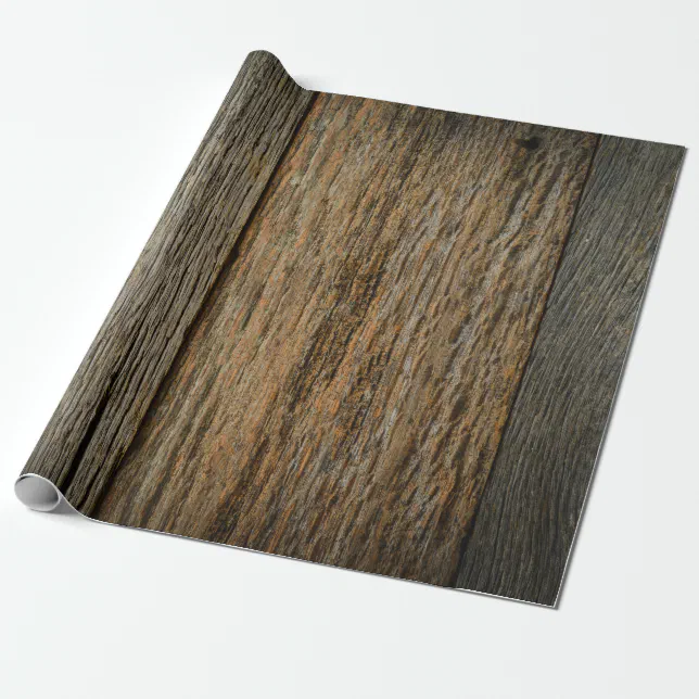 Weathered Rustic Barn Wood Boards Wrapping Paper | Zazzle