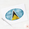 Weathered Saint Lucian Flag Oval Sticker | Zazzle
