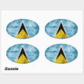 Weathered Saint Lucian Flag Oval Sticker | Zazzle