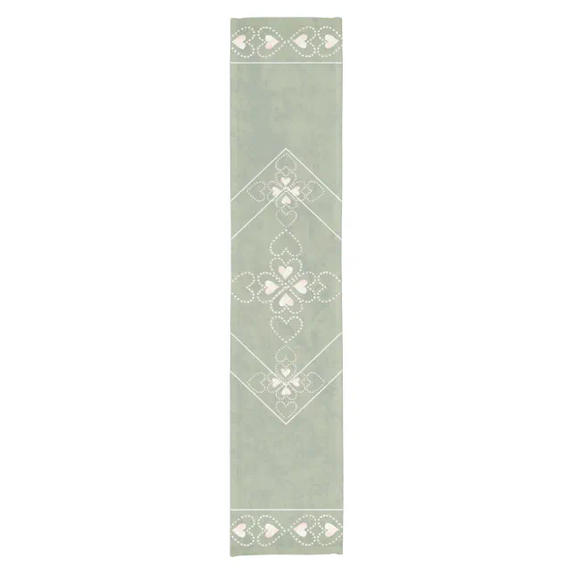 Weathered stone Celtic Hearts Cross Short Table Runner | Zazzle