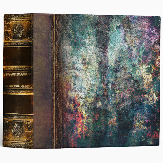 Weathered Turquoise Grunge Ancient Tome 3 Ring Binder | Zazzle
