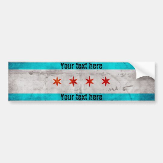 Weathered Vintage Chicago State Flag Bumper Sticker | Zazzle.com