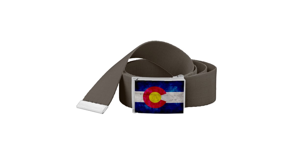 Weathered Vintage Colorado State Flag Belt | Zazzle