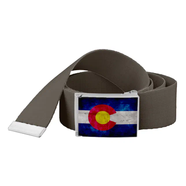 Weathered Vintage Colorado State Flag Belt | Zazzle